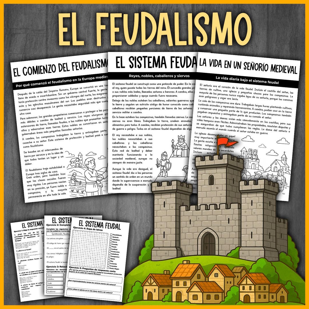 Feudalism | Readings + Activities | the Feudal System | Spanish ...