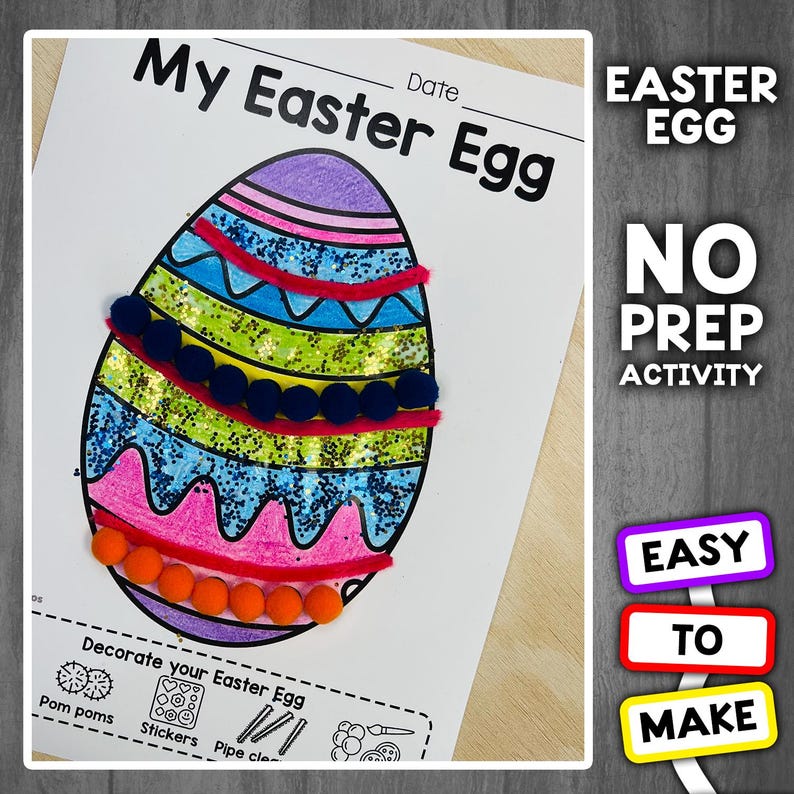 Easter Egg Paper Craft Activity | Spring Craft Preschool | Kindergarten ...
