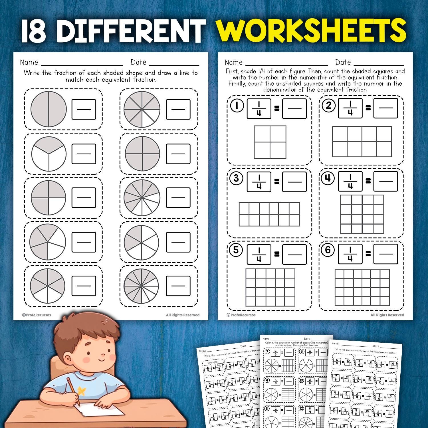 Equivalent Fractions Worksheets | Fraction Review Activities | 4th ...