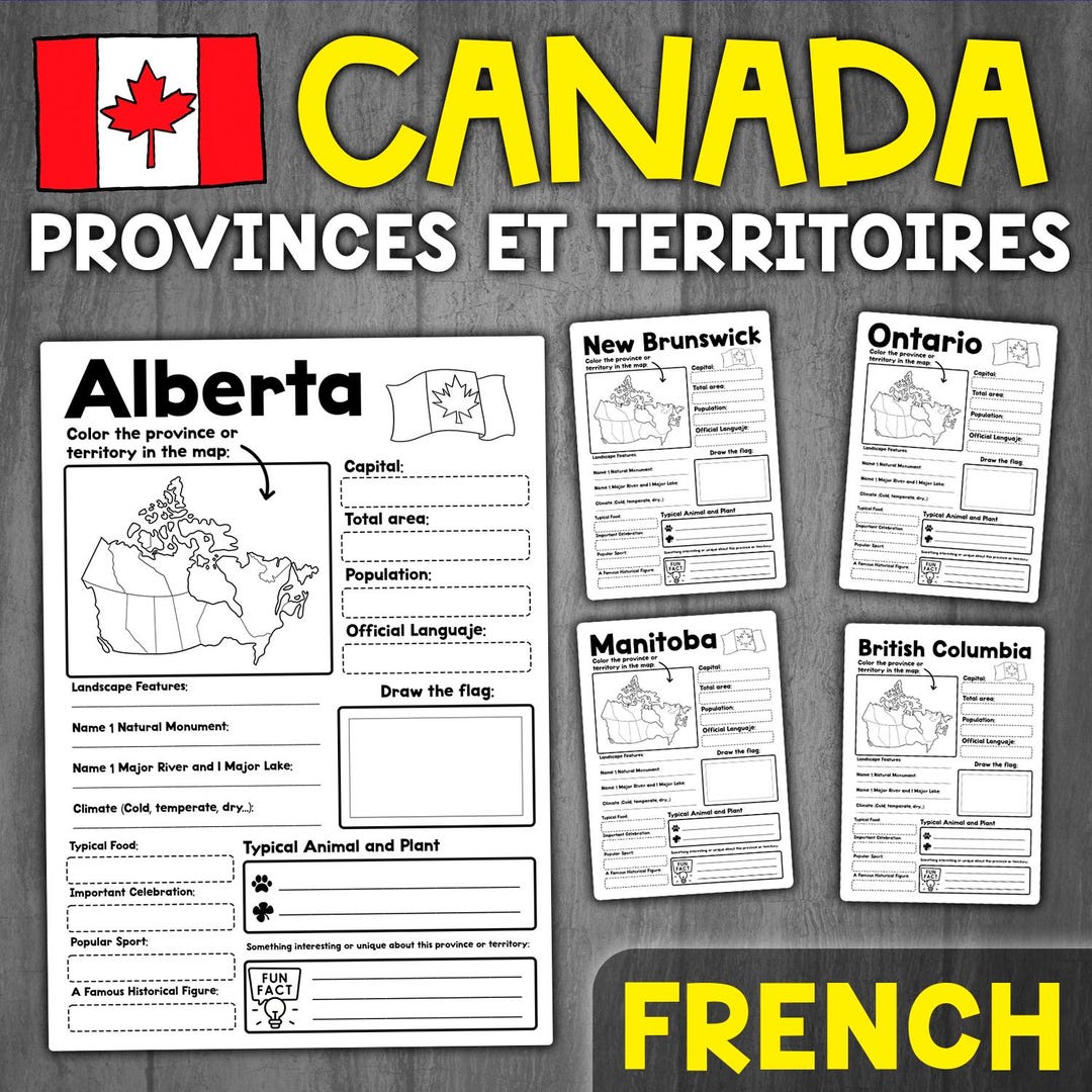 French Canada Provinces and Territories | Provinces and Territoires Du ...