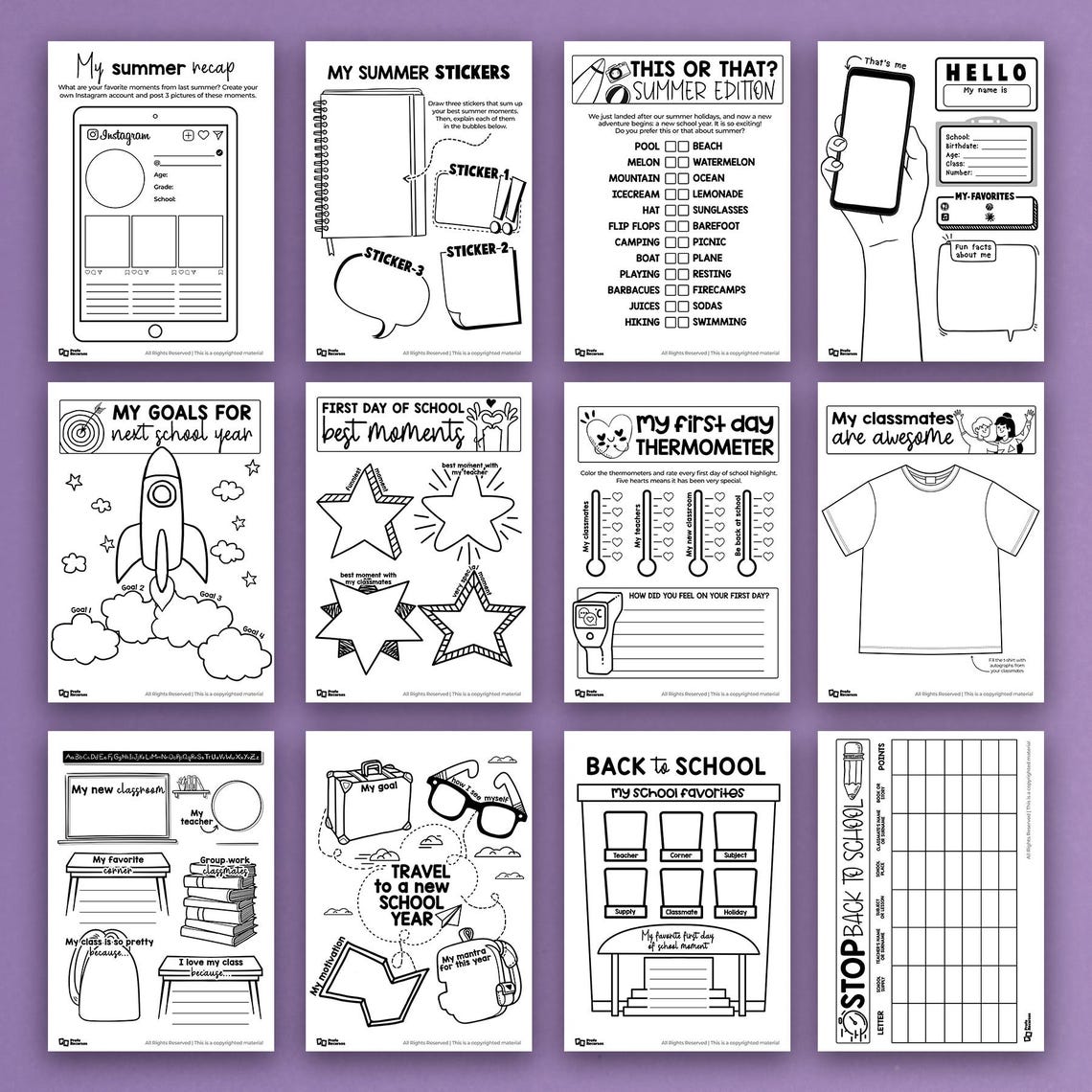 Back to School Activity Back to School Activities First Day of School ...