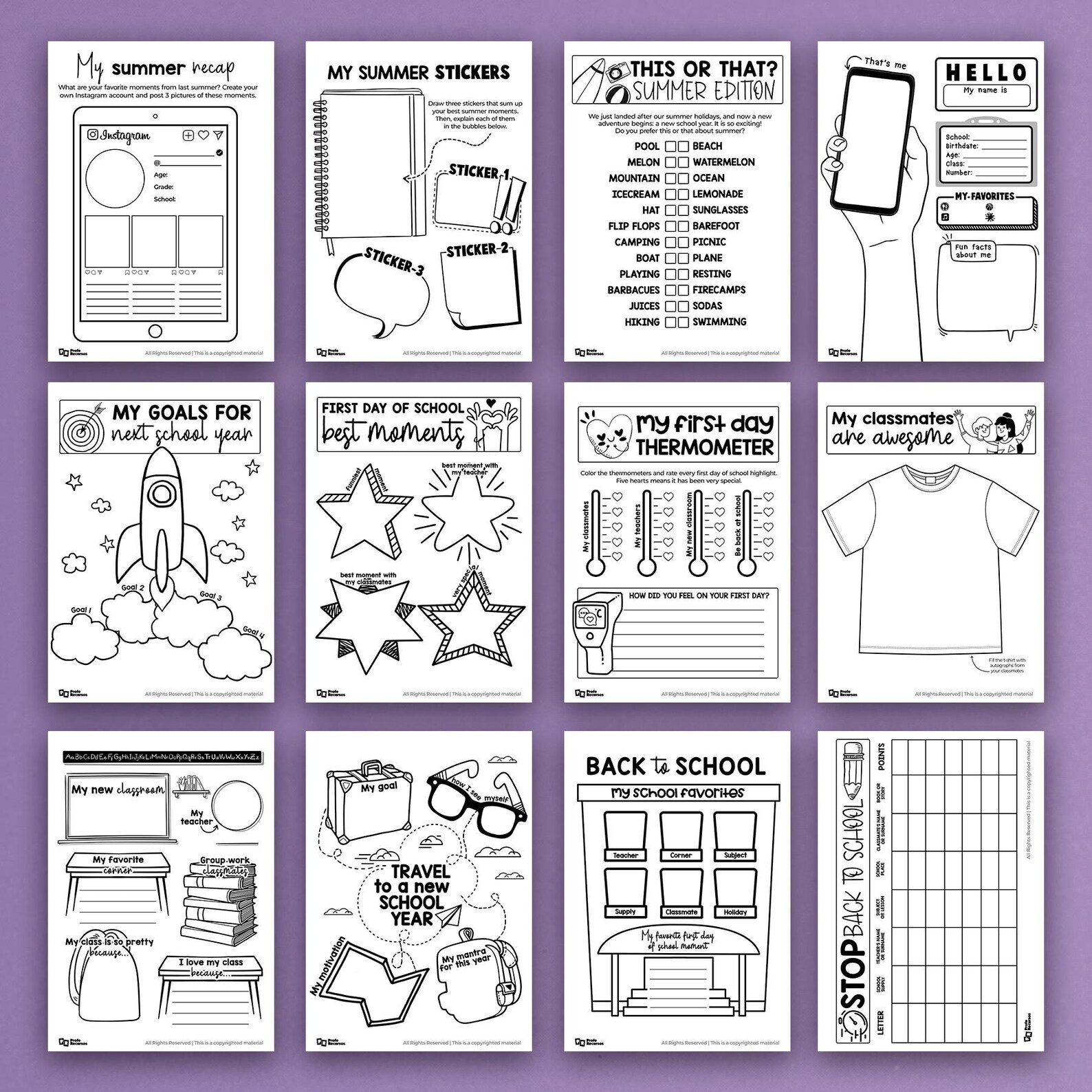 Back to School Activity Back to School Activities First Day of School ...