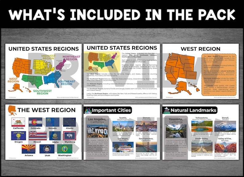 The West Region | Regions of the US | Geography 5 Regions of the United ...