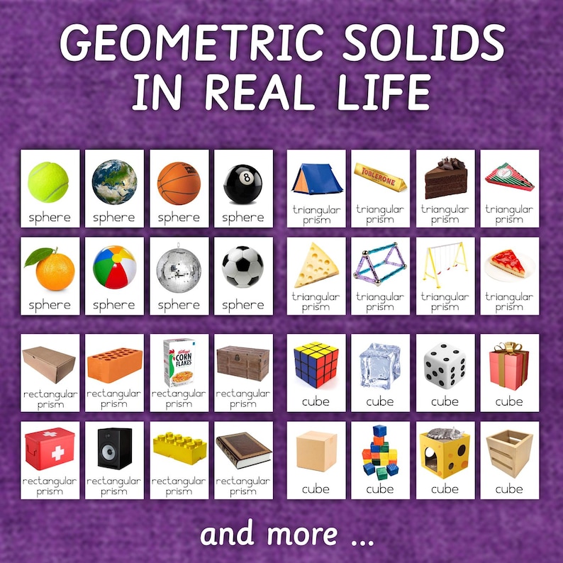 Geometric Solids in Real Life Objects | 3-part Montessori Cards ...