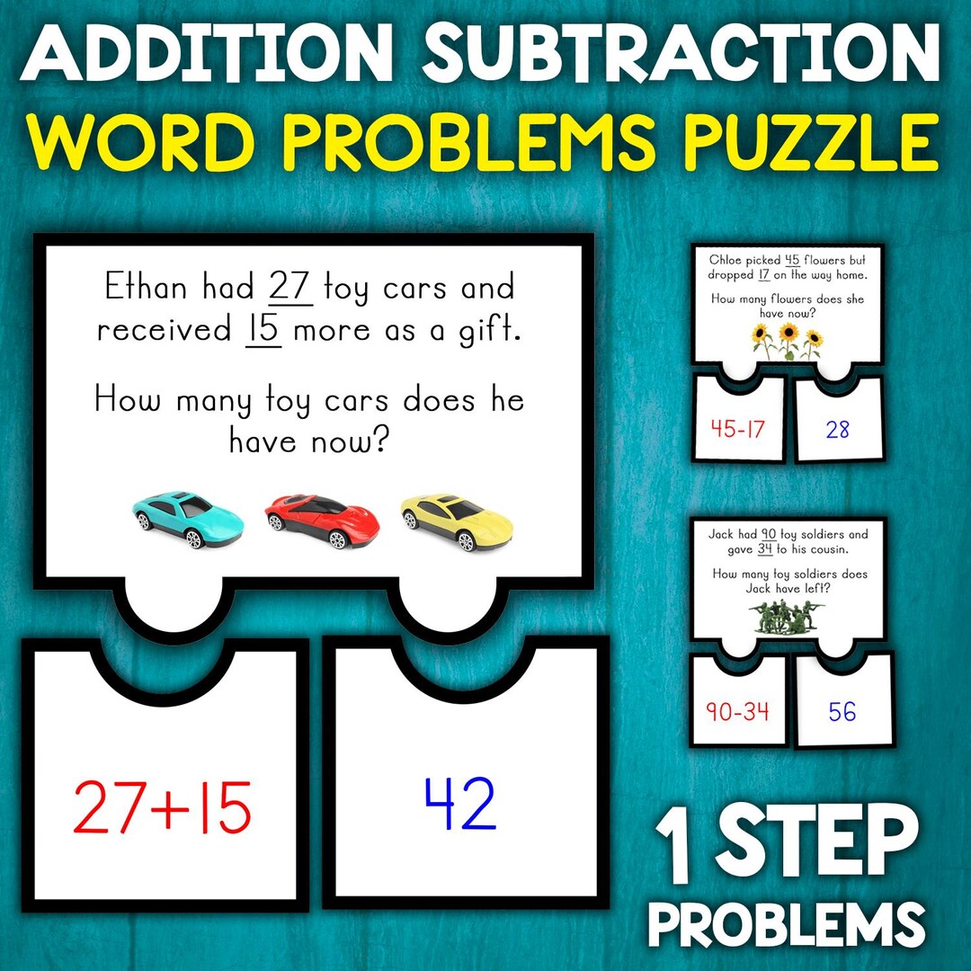 One Step Addition and Subtraction Word Problems Activity | Addition and ...