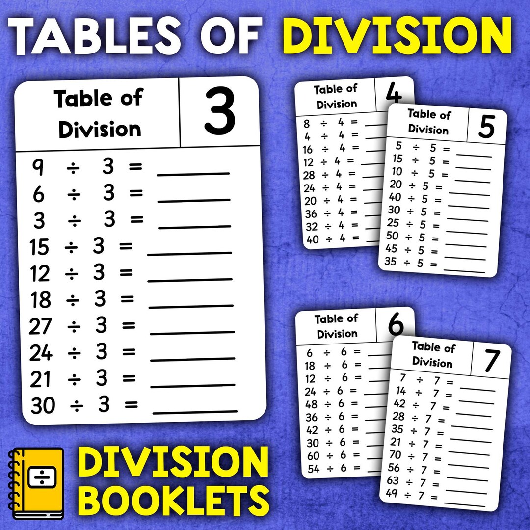 Division Fact Fluency | Division Practice Montessori Booklets ...