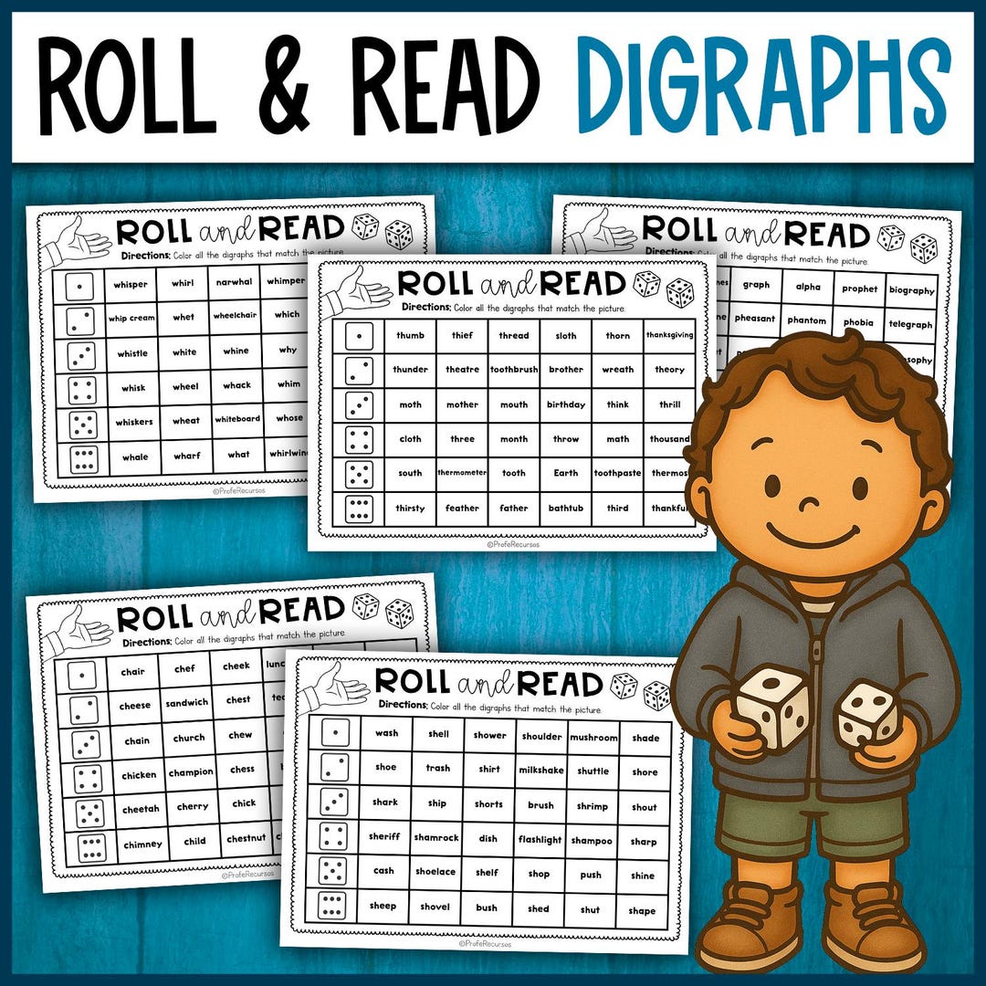 Phonics Roll and Read Games | Decodable Readers With Digraphs - Etsy