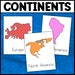 Continents Flashcards | Montessori Continents 3-PART Cards - Etsy