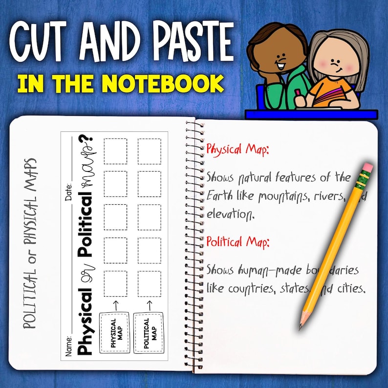 Types of Maps Sorting Activity | Physical Maps and Political Maps ...
