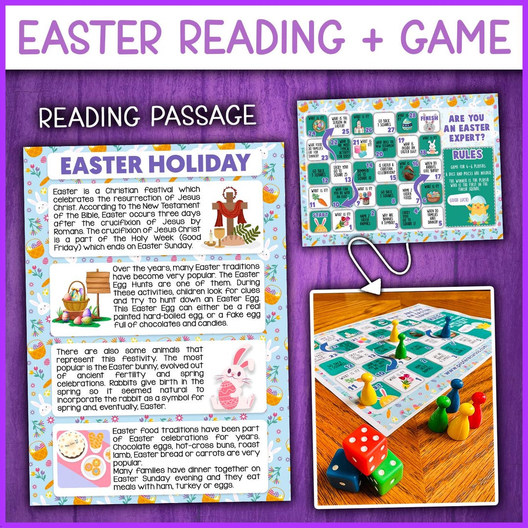 Easter Reading Comprehension Passages + Board Game | Spring & Easter ...