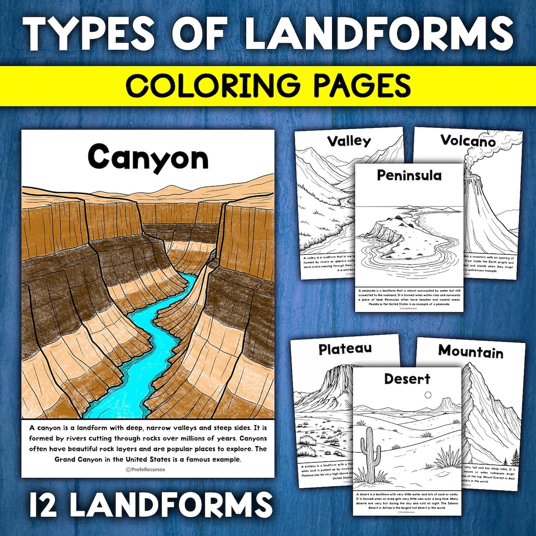Landforms and Bodies of Water Geography Activity for Kids Landforms ...