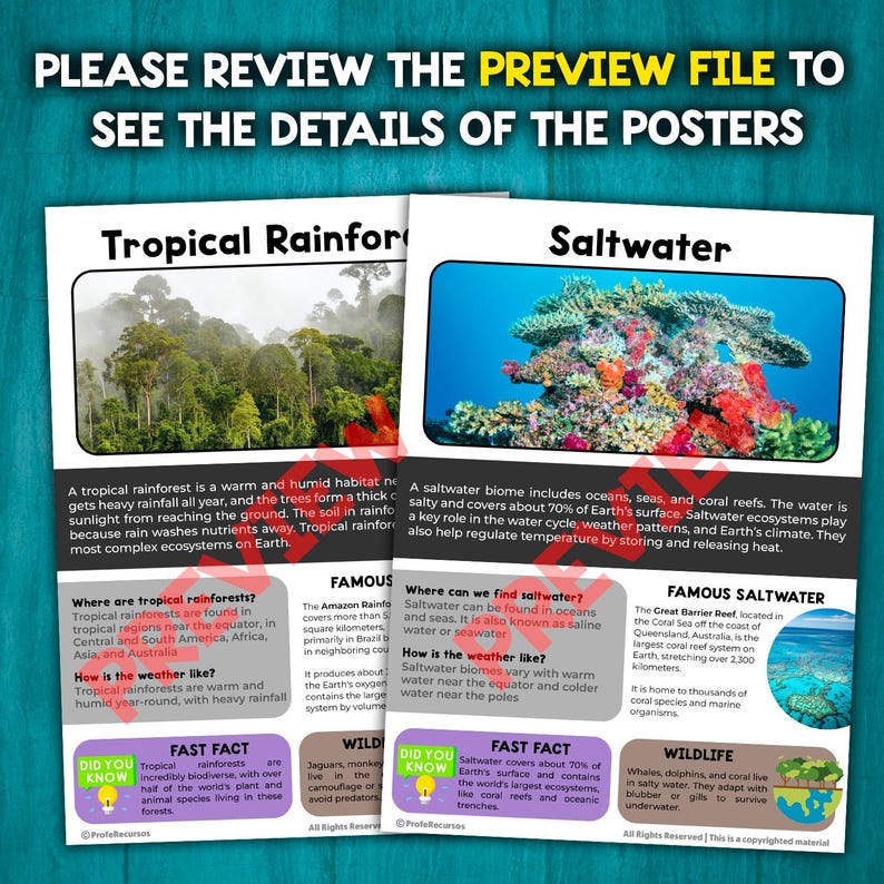 Biomes Information Posters | Reading Passages | Habitats of the World ...