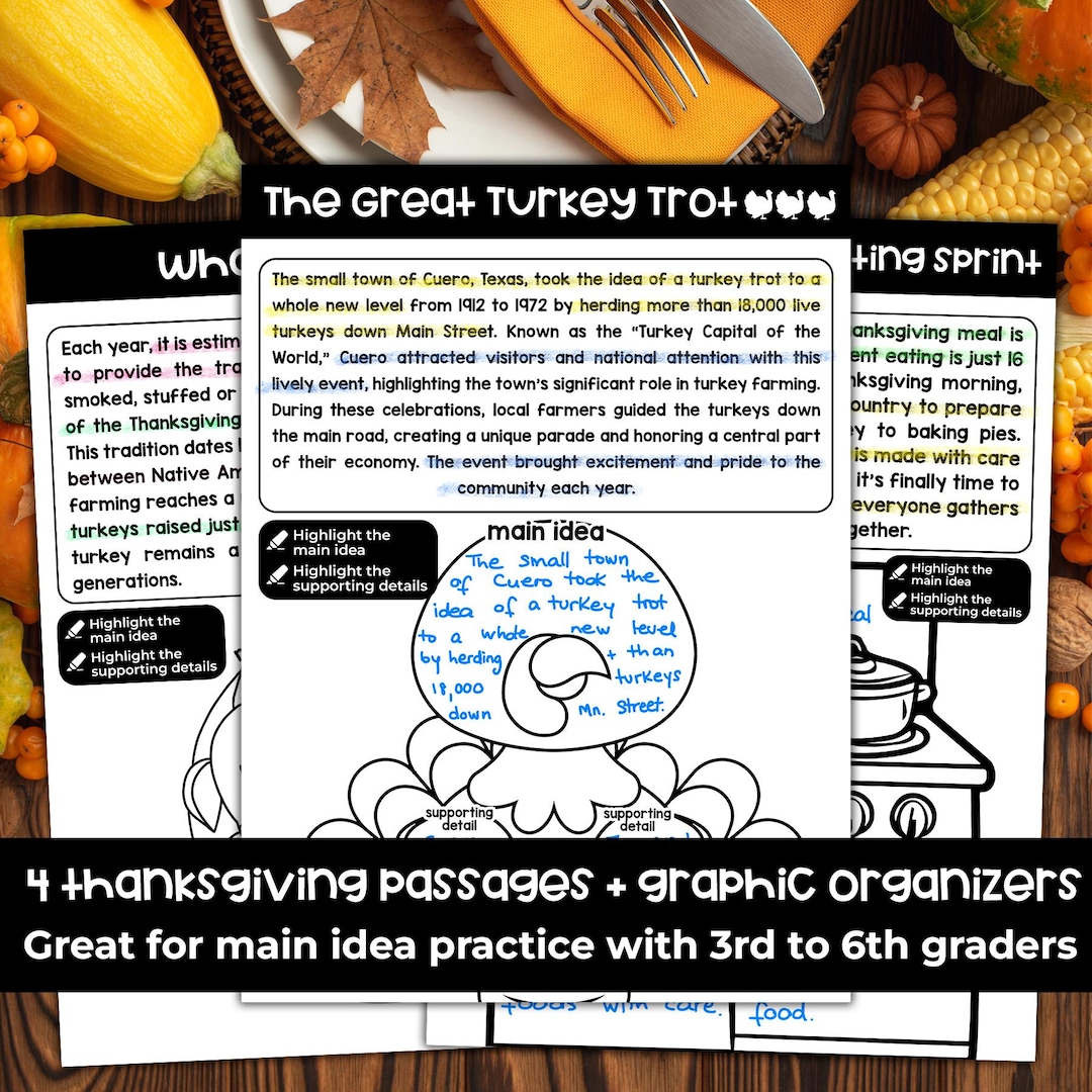 Thanksgiving Day Activity for Thanksgiving Day Passages Thanksgiving ...