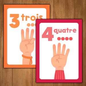 French Numbers Flashcards 1 to 10 | Numbers in French | Numbers Cards ...