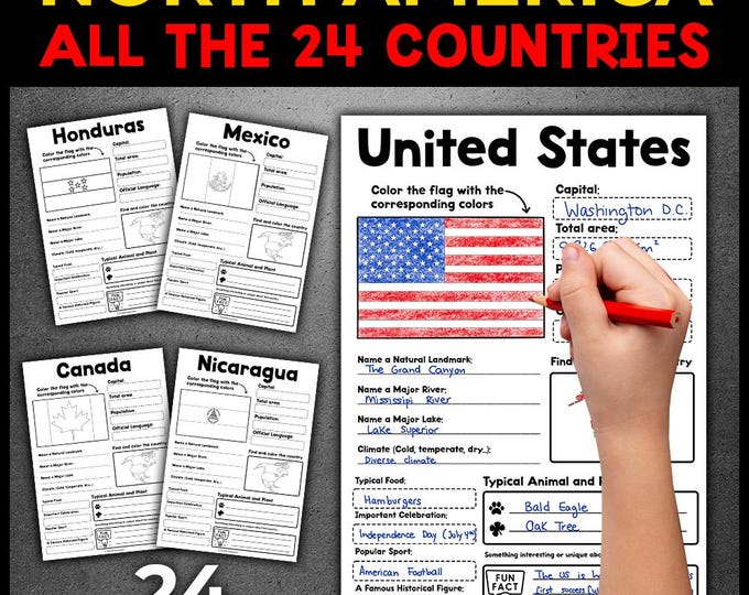 North American Countries, Countries of North America, Flags and Names ...