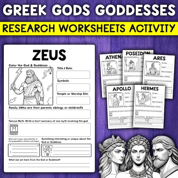 Greek Gods Worksheets
