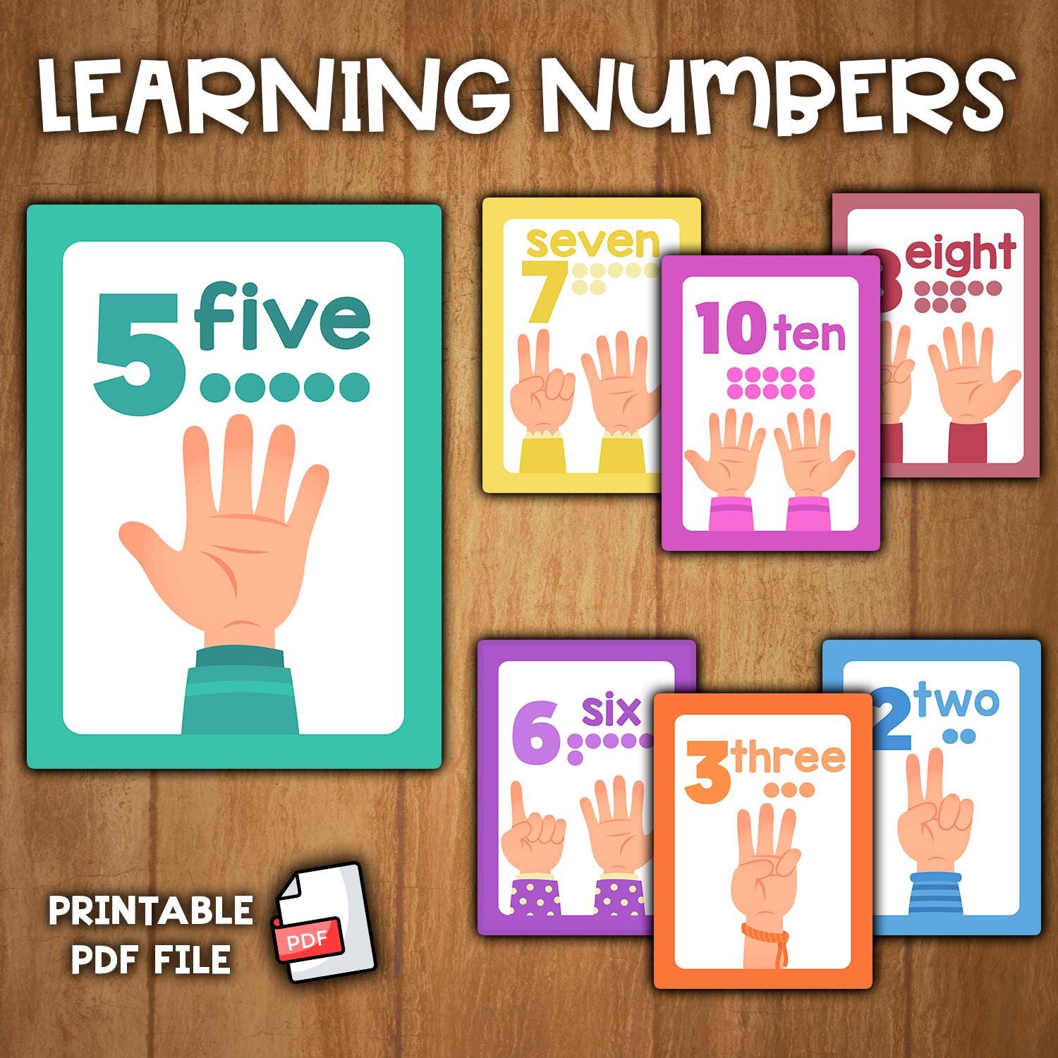 Number Flashcards 1-10, Number Cards, Learn to Count, Numbers 1-10 ...