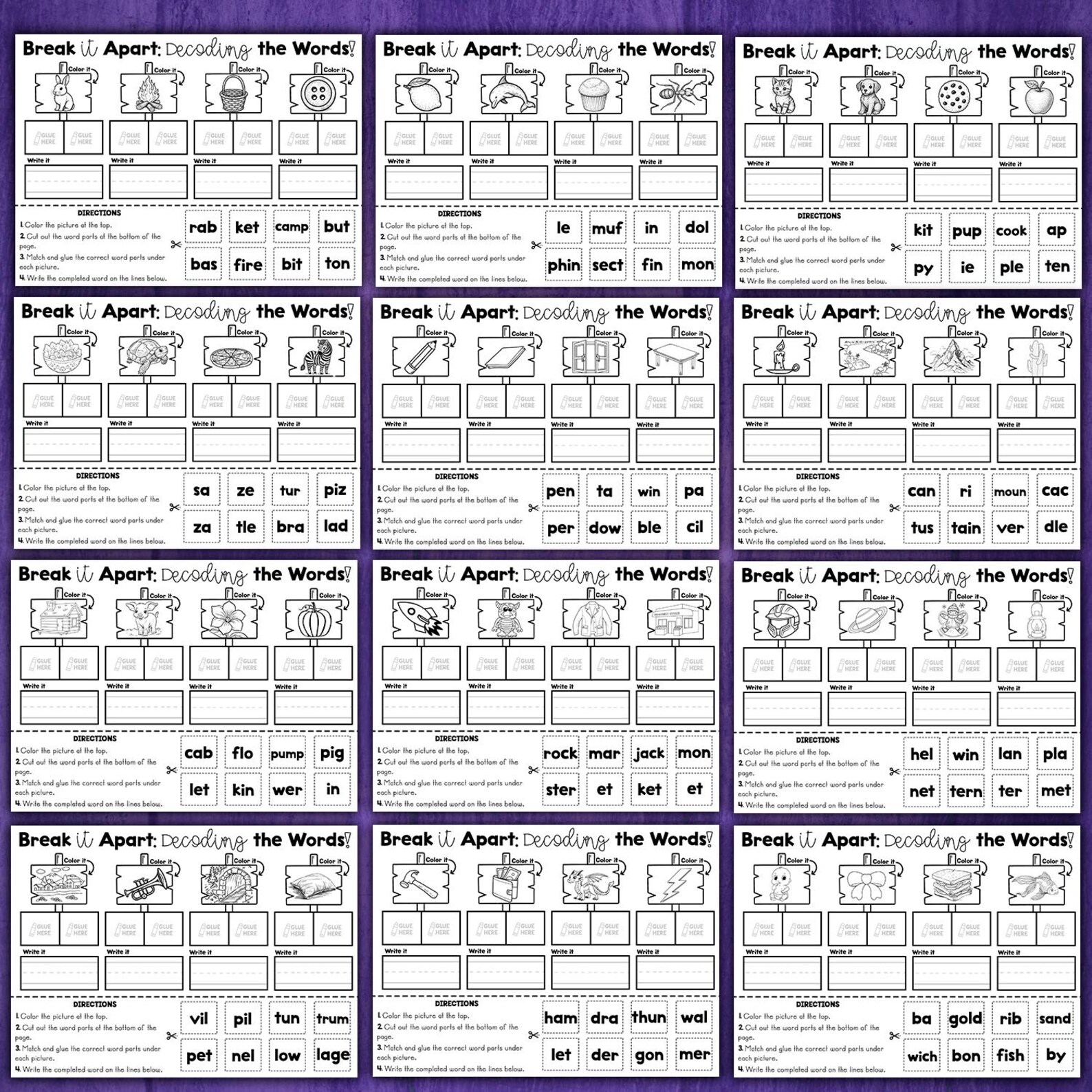 Decoding Multisyllabic Words Worksheets | Building Multisyllabic Words ...
