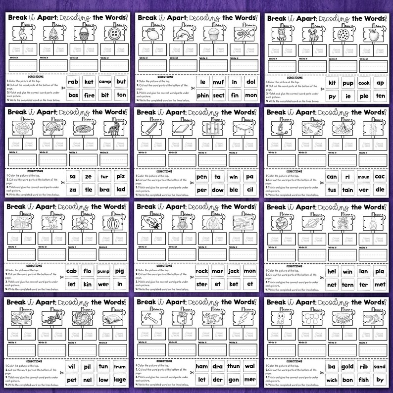 Decoding Multisyllabic Words Worksheets | Building Multisyllabic Words ...