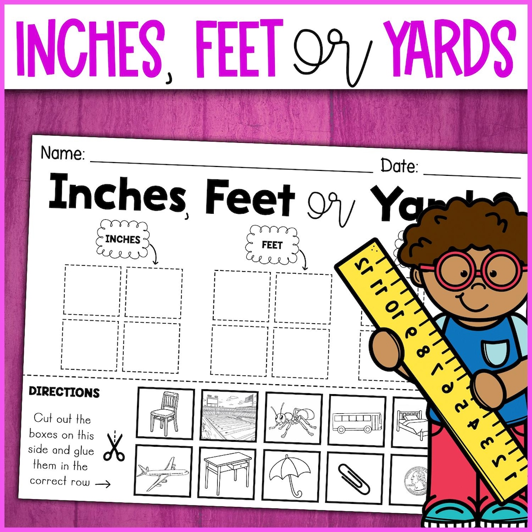 Inches, Feet or Yards? Sorting Activity | Measurement Length Worksheet ...