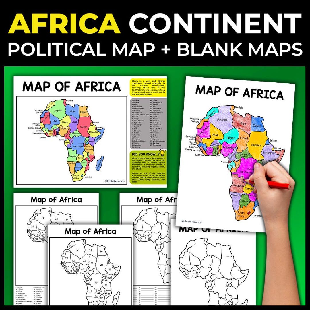Maps of Africa Continent of Africa Blank Maps of Africa Coloring Maps ...