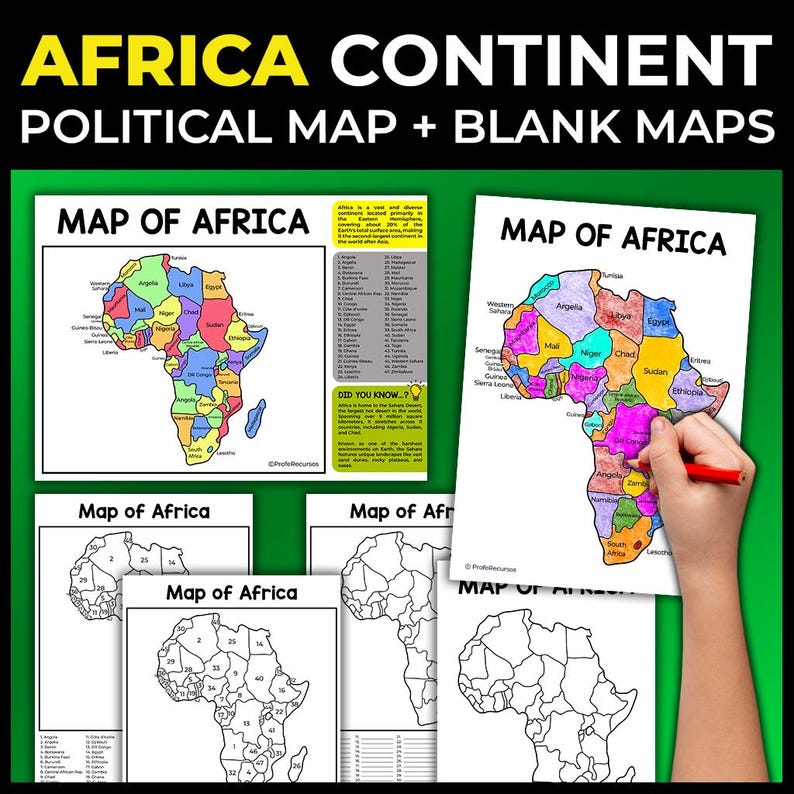 Maps of Africa Continent of Africa Blank Maps of Africa Coloring Maps ...