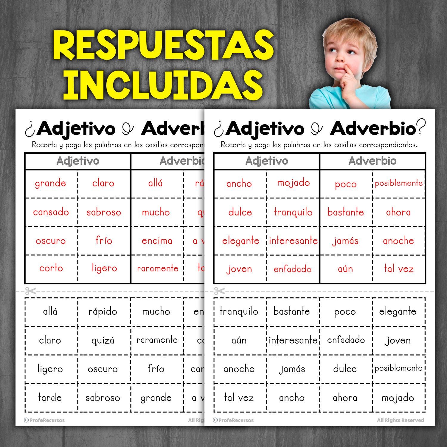 Classification of Adjectives and Adverbs | Spanish Grammar Activity ...