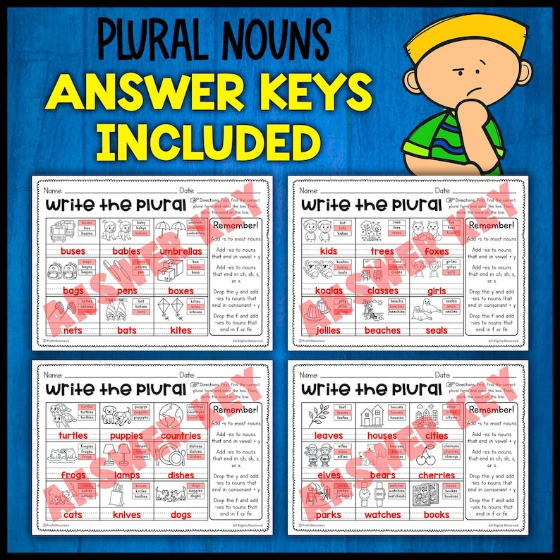 Singular and Plural Nouns Sort Worksheets | Grammar Activities | 1st ...
