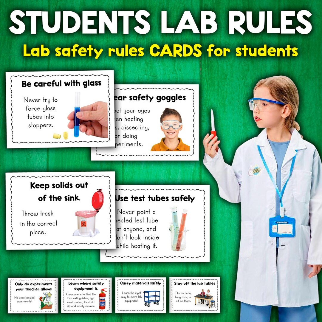 Science Lab Safety Rules EXPLAINED for Kids | CARDS | Print + Digital ...