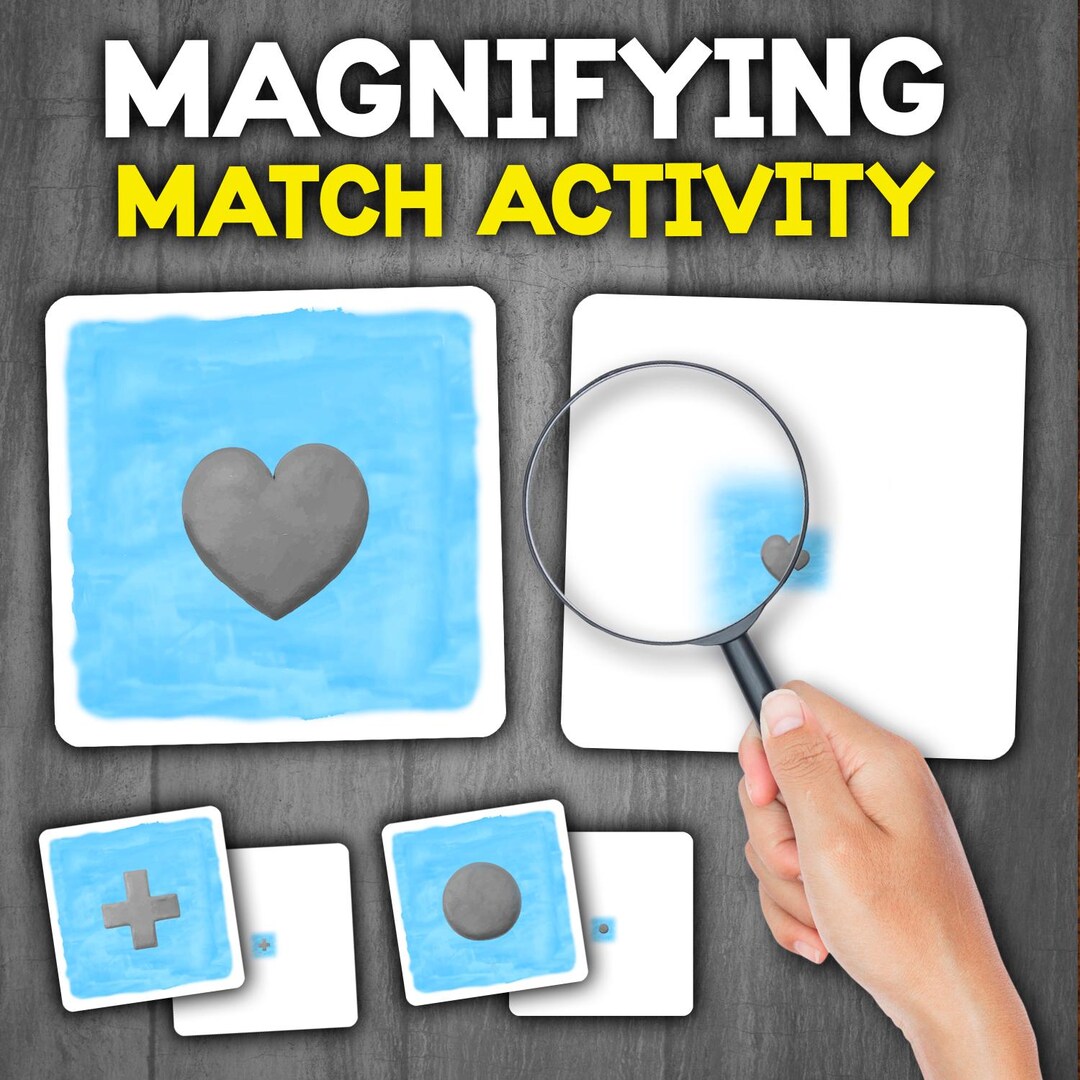 Magnifying Glass Activity | Shapes Visual Cards | Montessori Printable ...