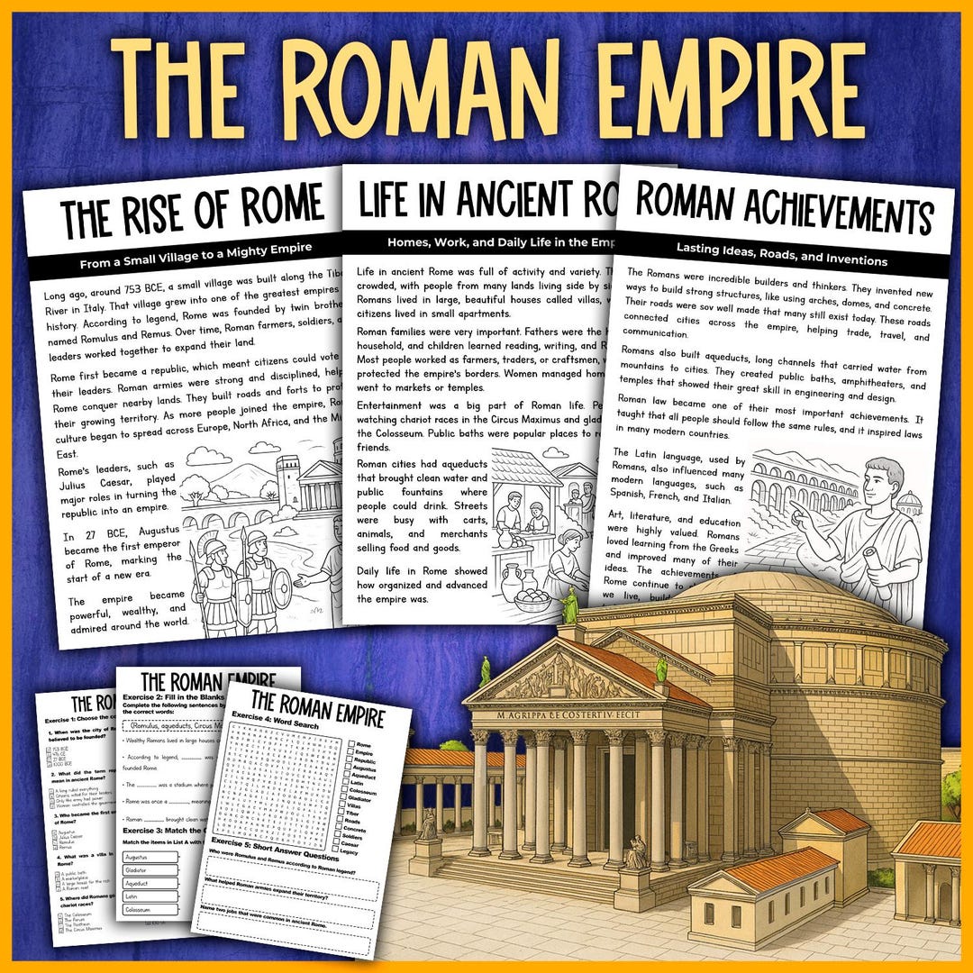 Ancient Rome Reading Passages | the Roman Empire Activities | Roman ...