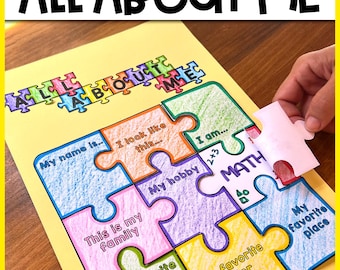 All About Me | Printable Puzzle Craft Activity | First Day of School ...