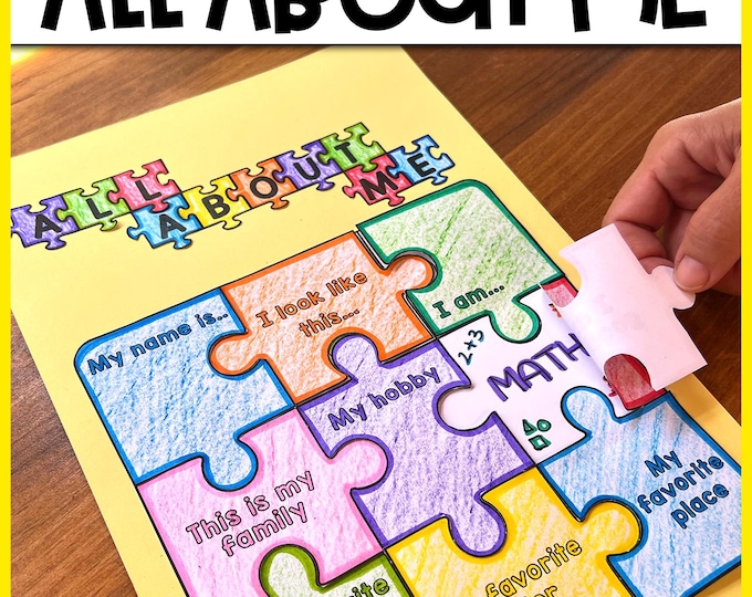 All About Me | Printable Puzzle Craft Activity | First Day of School ...