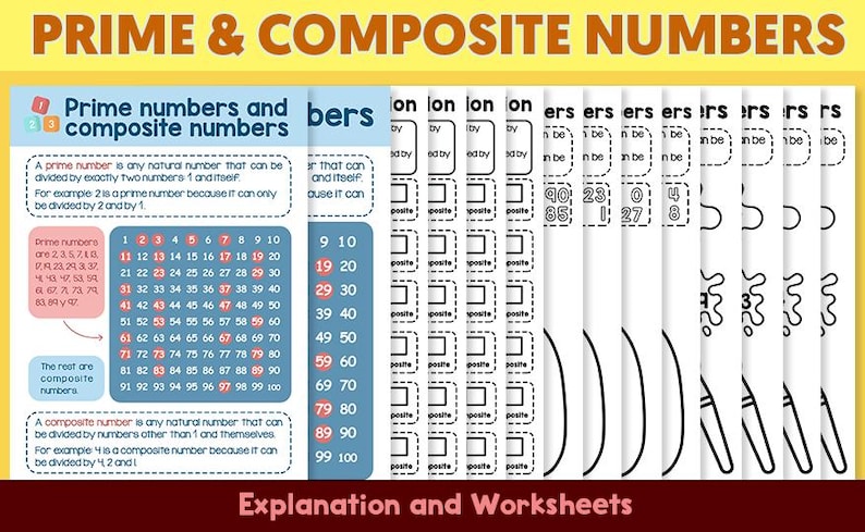 Prime and Composite Numbers Activities | Worksheets + Lesson | Factors ...