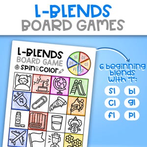 Beginning Blends Board Games Reading and Phonics Homeschooling Reading ...