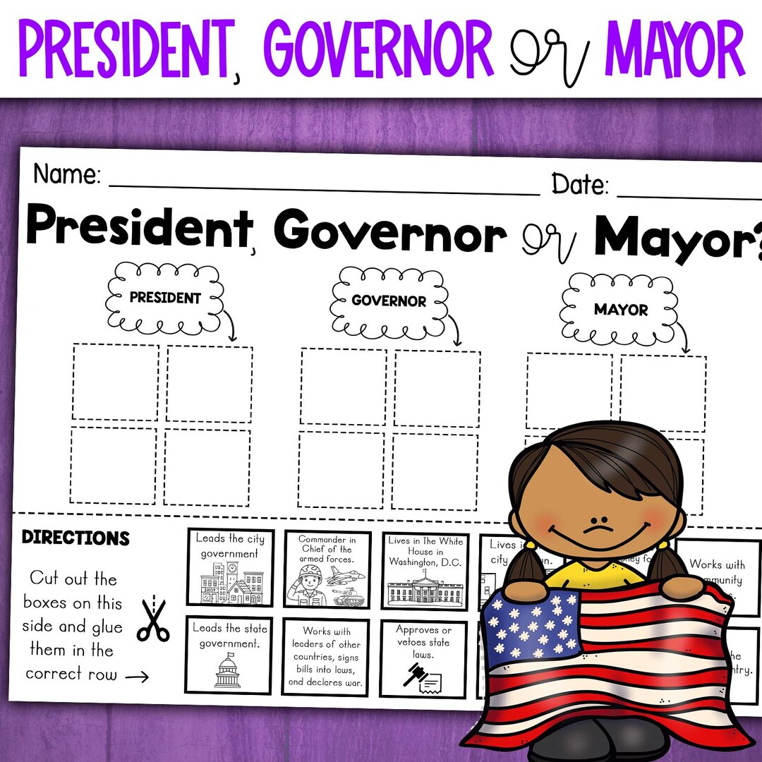 Levels of Government Sorting Activity | President Governor Mayor Roles ...