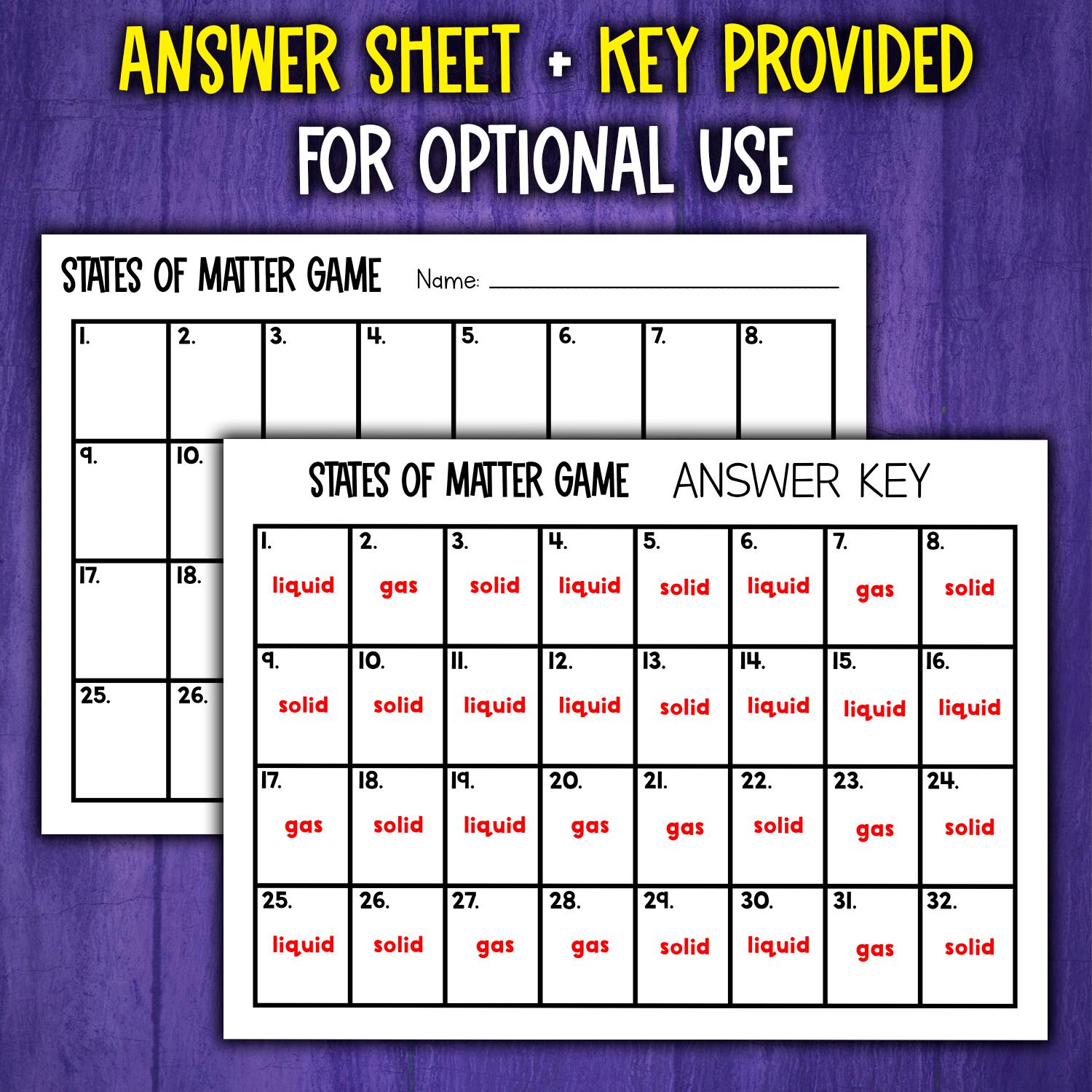 States of Matter Game | Solid, Liquid, Gas Science Activity for Kids ...