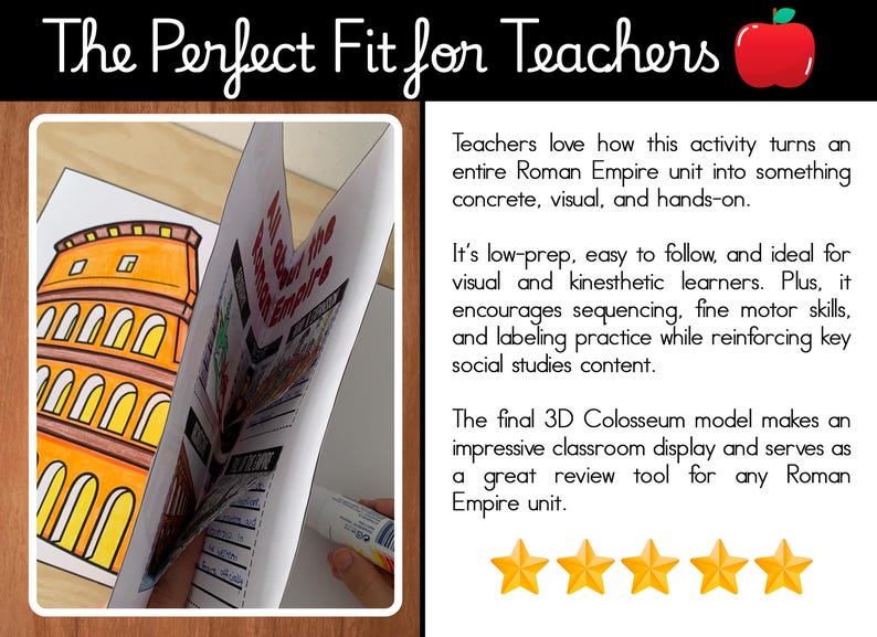 Roman Empire Project Activity | Colosseum 3D Craftivity | Ancient ...