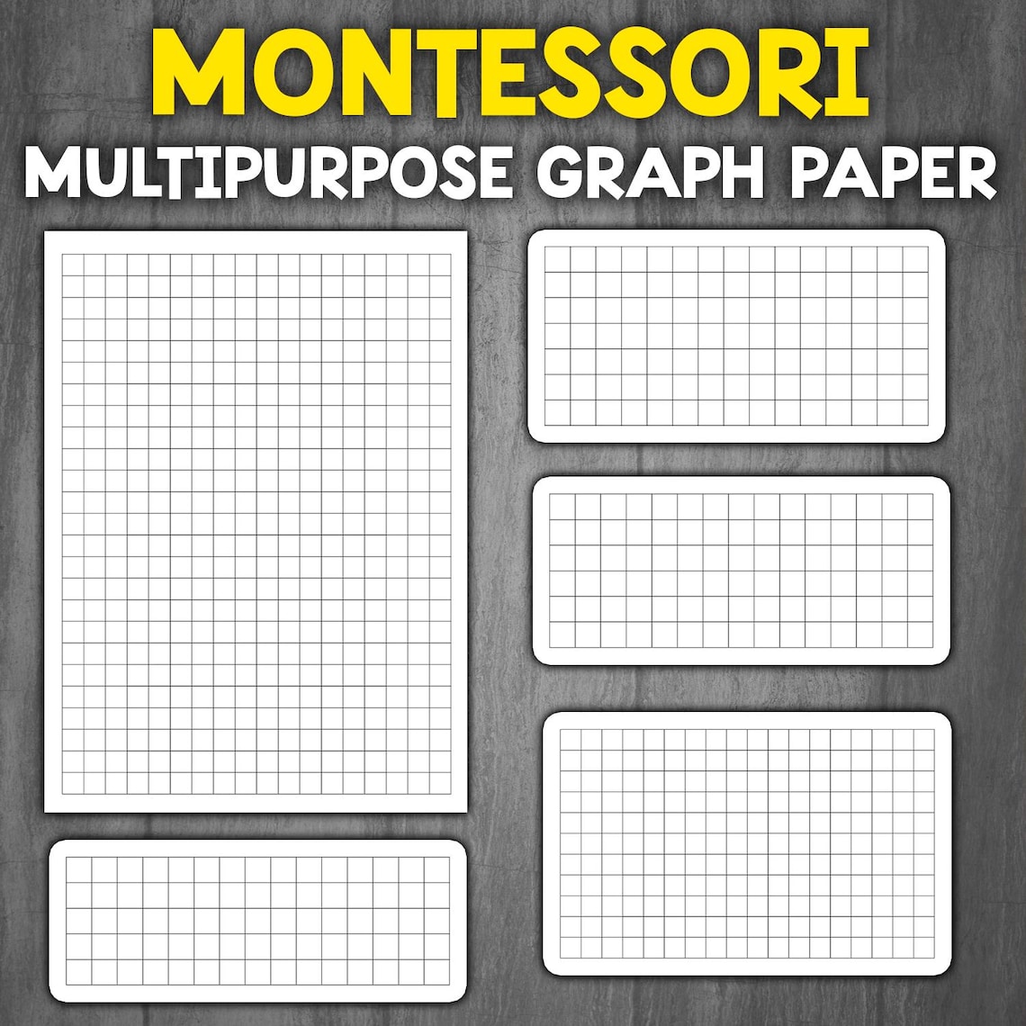 Montessori Graph Paper | Printable Graph Paper | 5 SIZES | Montessori ...