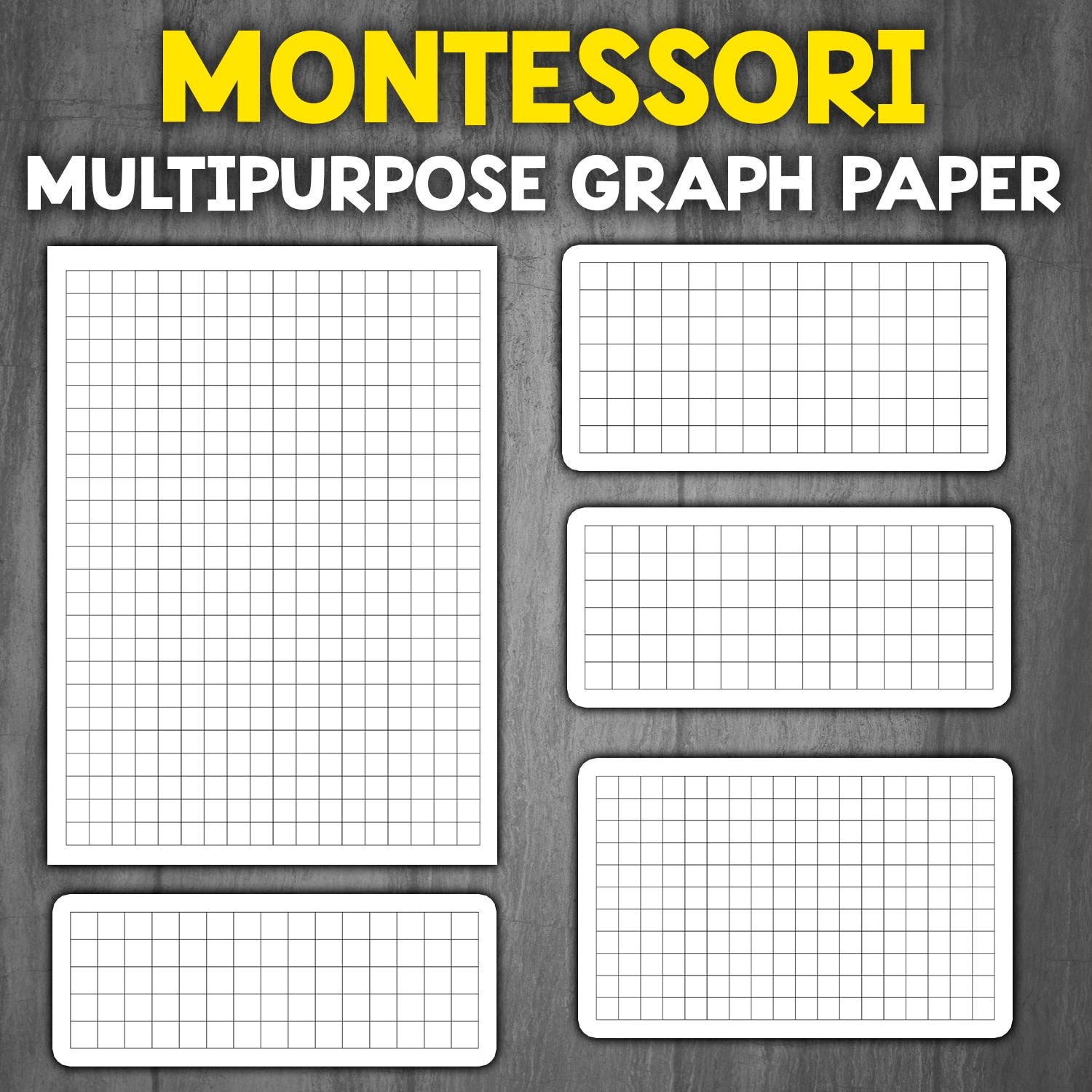 Montessori Graph Paper | Printable Graph Paper | 5 SIZES | Montessori ...