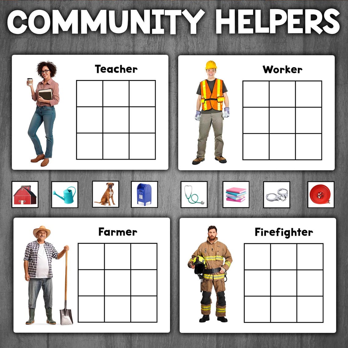 Community Helpers Sorting Matching Activity | Community Helpers ...