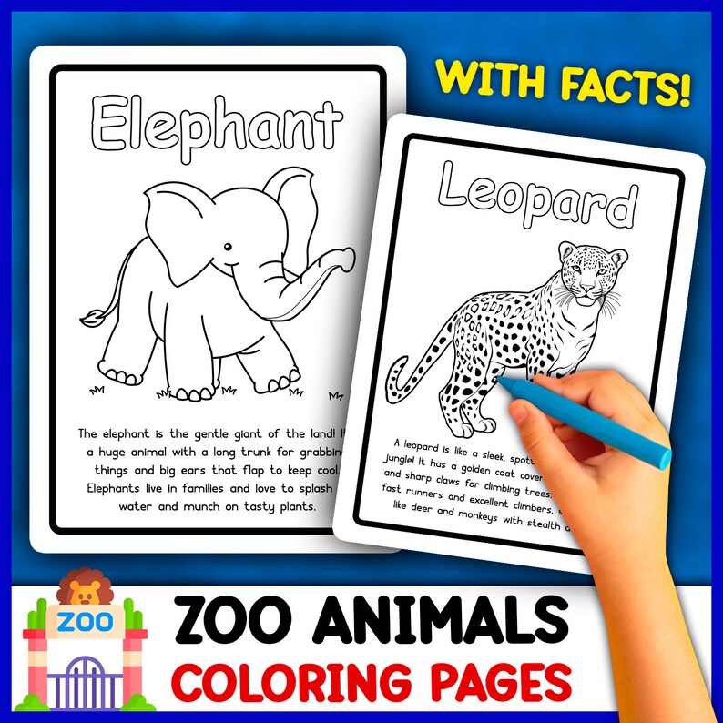 Zoo Animals Coloring Pages | Animals Coloring Pages for Kids ...