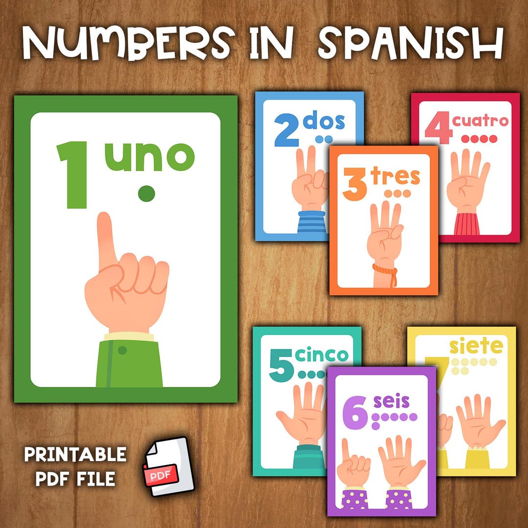 Spanish Numbers Flashcards 1 to 10 | Numbers in Spanish | Numbers Cards ...