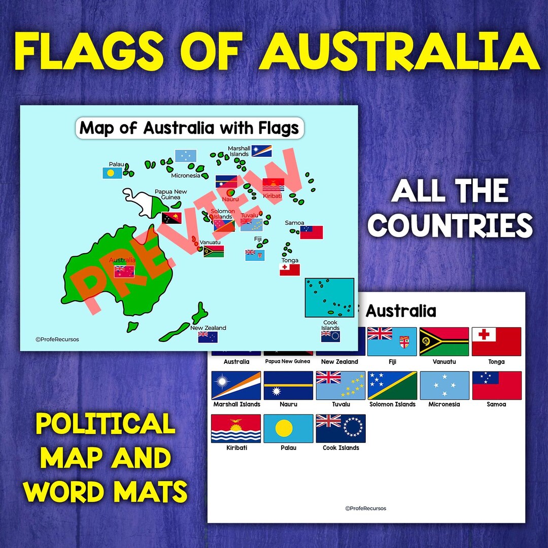 Map of Australia Political Map of Australia Flags of the Countries of ...