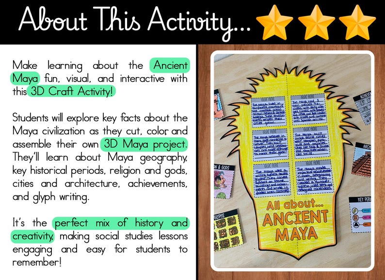 Ancient Mayan Project Craft Activity | Mayan Mask 3D Craftivity ...