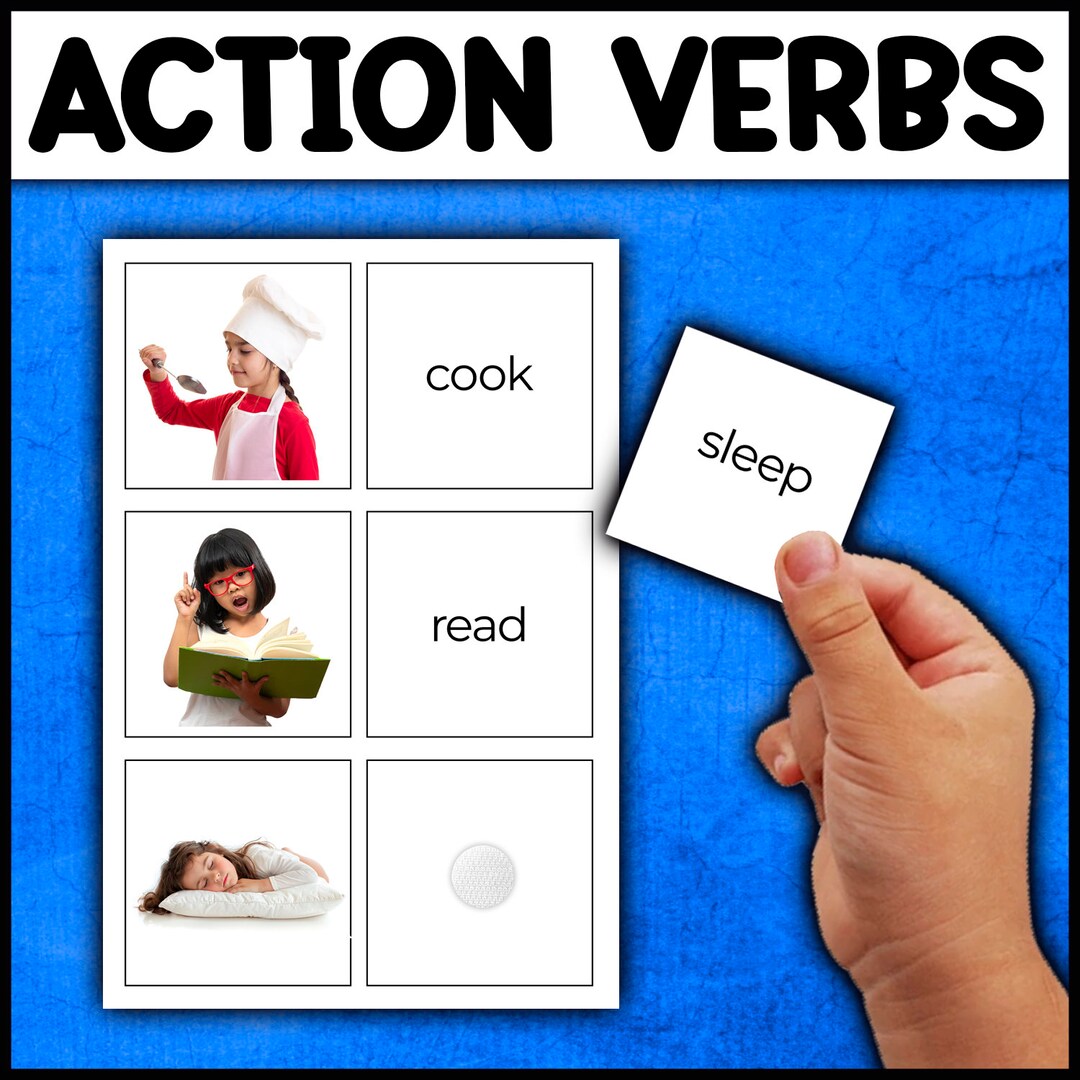 Action Verbs Activity | Word to Picture Match | Speech Therapy Special ...