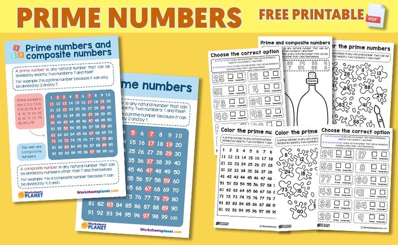 Prime and Composite Numbers Activities | Worksheets + Lesson | Factors ...