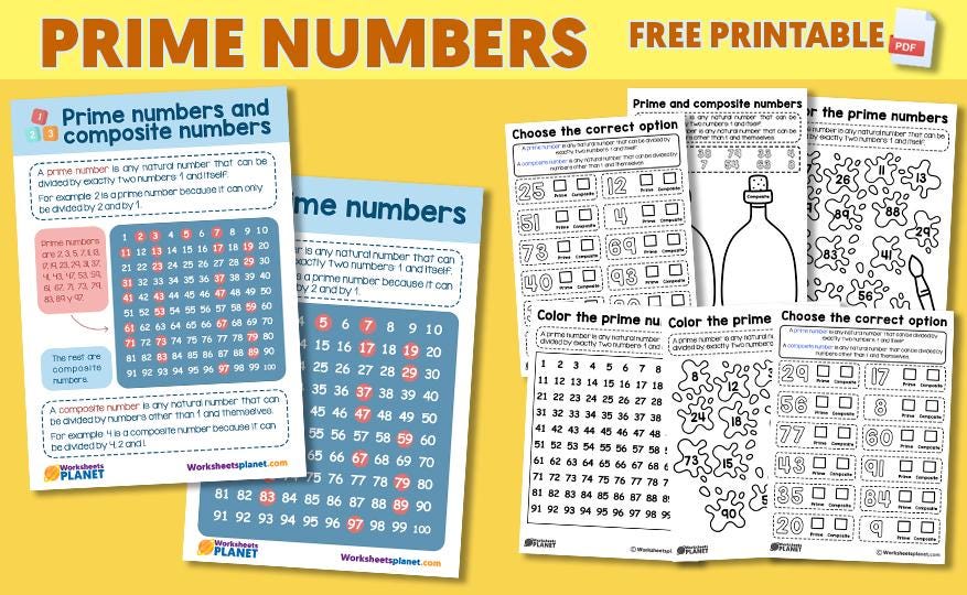 Prime and Composite Numbers Activities | Worksheets + Lesson | Factors ...