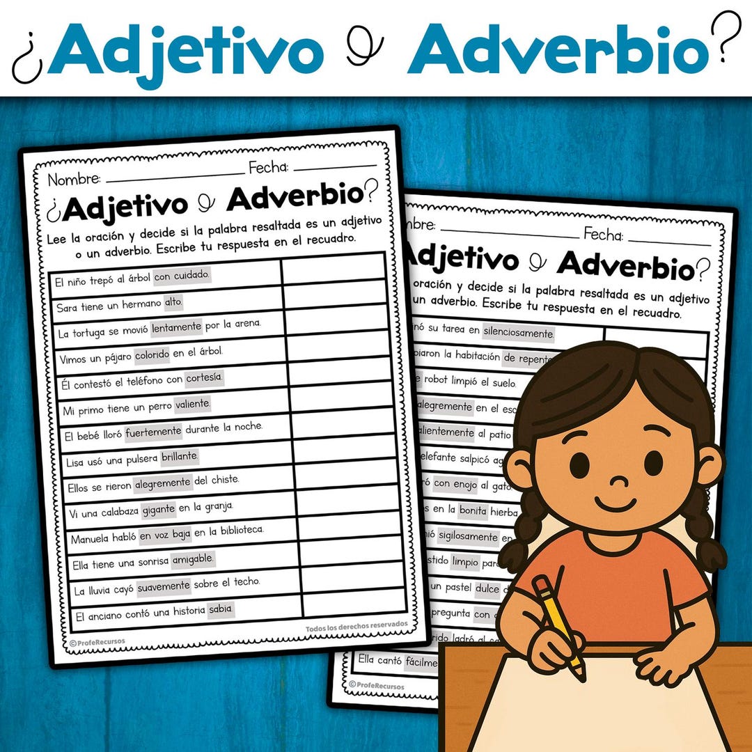 Spanish Adjective or Adverb Activity | Classifying Adjectives and ...