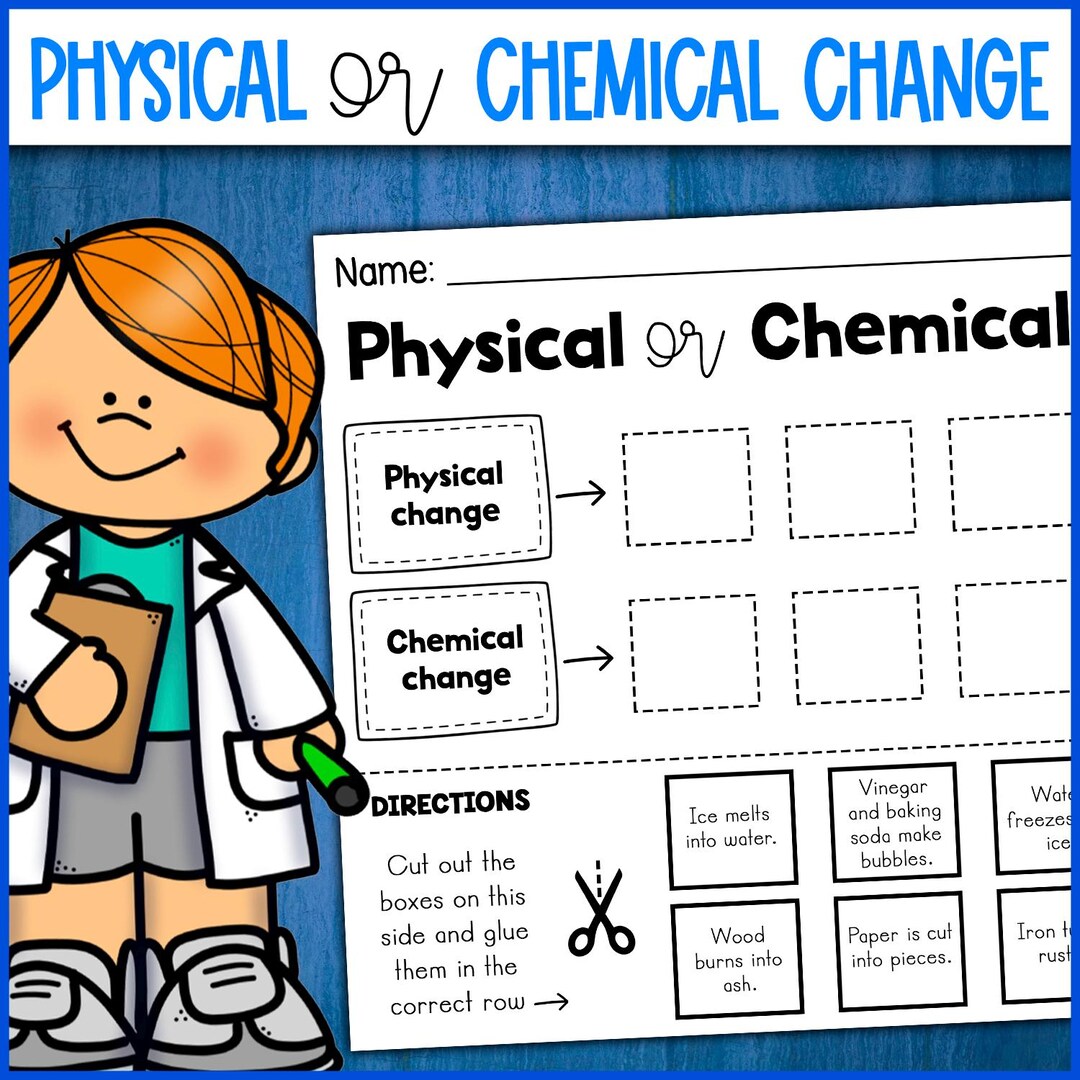 Physical and Chemical Changes Sorting Activity | Changes in Matter ...